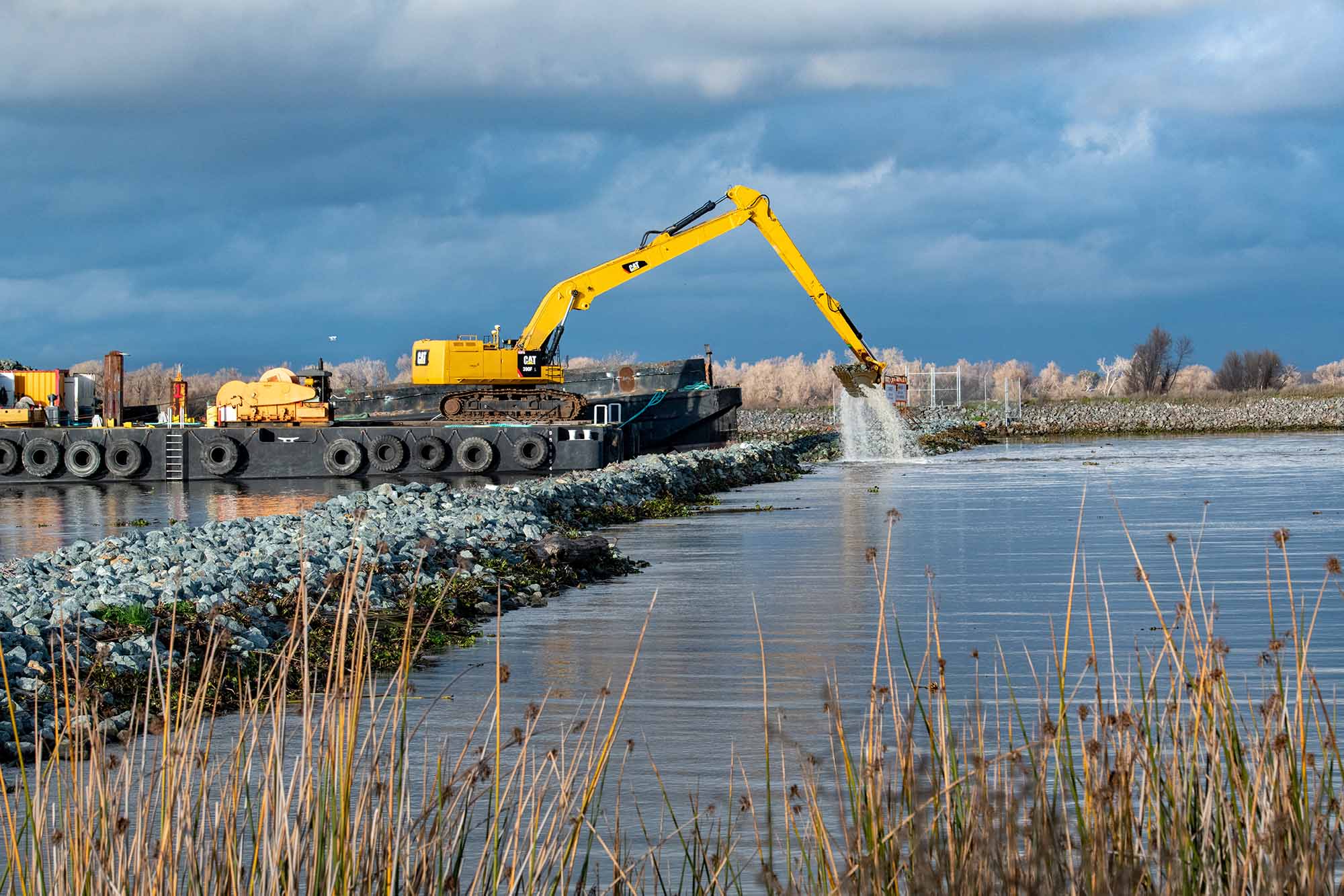 Drought Barrier in the West False River in the Sacramento-San Joaquin ...