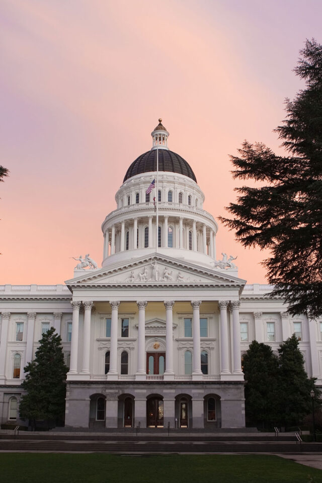 Capitol Building in Sacramento, California at Sunset - Public Policy ...