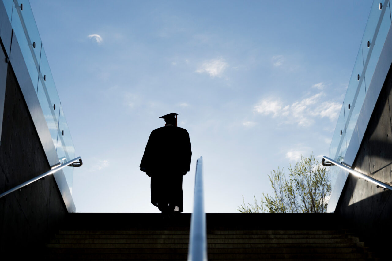 Silhouette of College Graduate Climbing Steps - Public Policy Institute ...